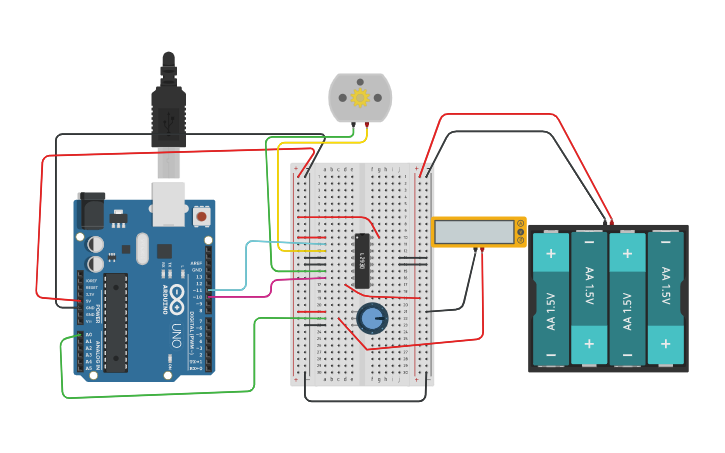 Circuit design Copy of DC Motor - Tinkercad