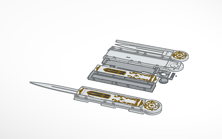 3D design Assassin’s Creed Hidden Blade (custom) - Tinkercad
