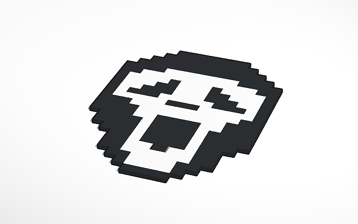 3D design Scream (Ghostface) Pixel Art - Tinkercad