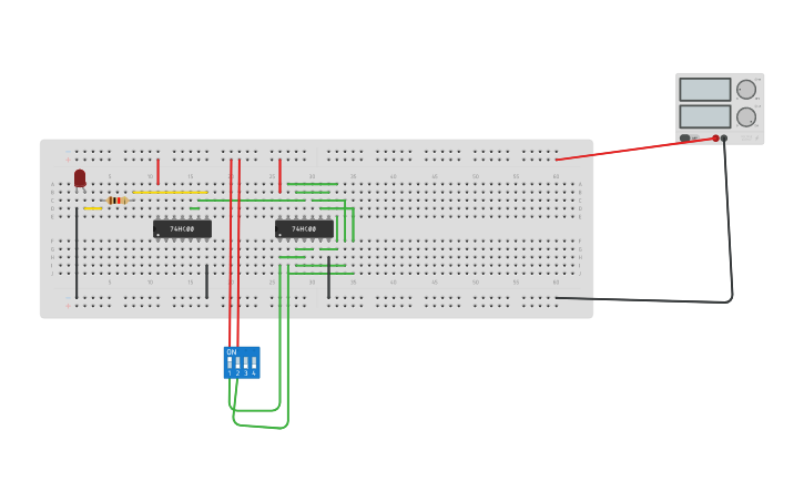 Circuit design Xnor using Nand - Tinkercad
