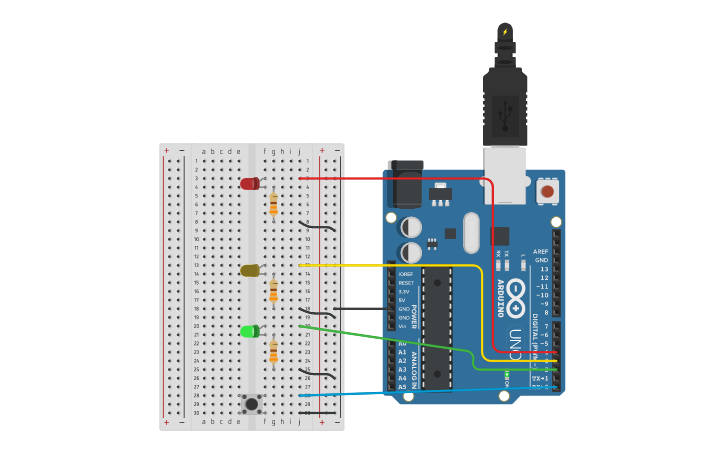 Circuit design My Stop Light - Tinkercad
