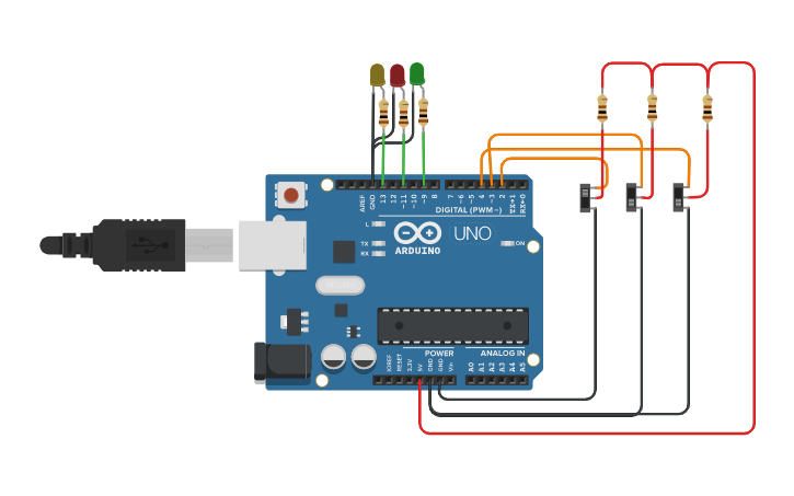 Circuit design Botões e Interruptores - Exerc 2 - Rian | Tinkercad