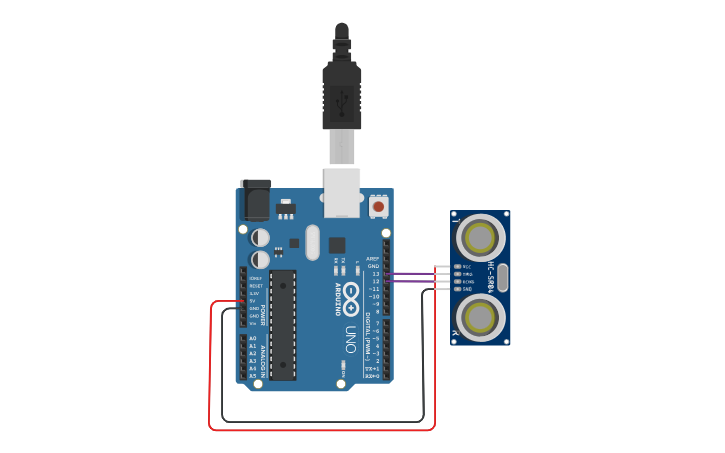 Circuit Design Measure Distance Between Object And Sensor Tinkercad 