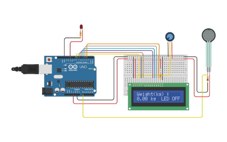 Circuit design Electronic scales - Tinkercad