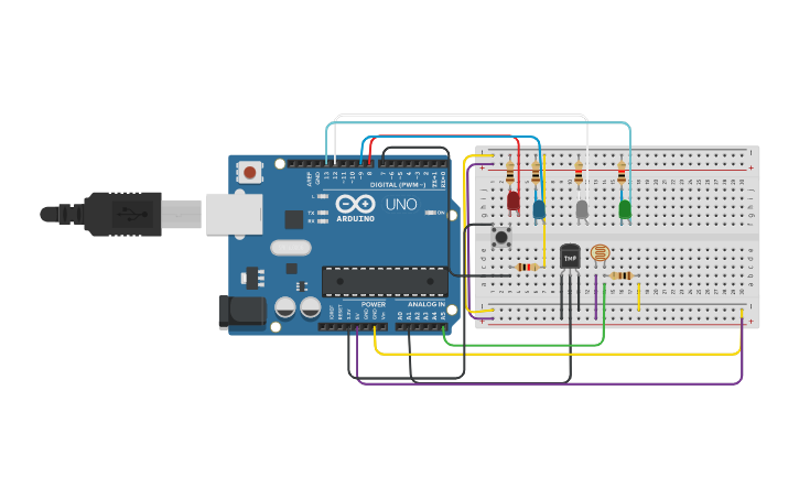 Circuit design Smart house - Tinkercad