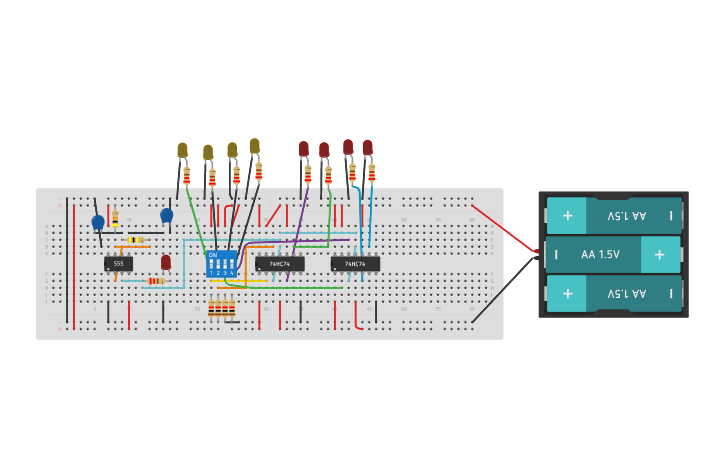 Circuit design PIPO | Tinkercad