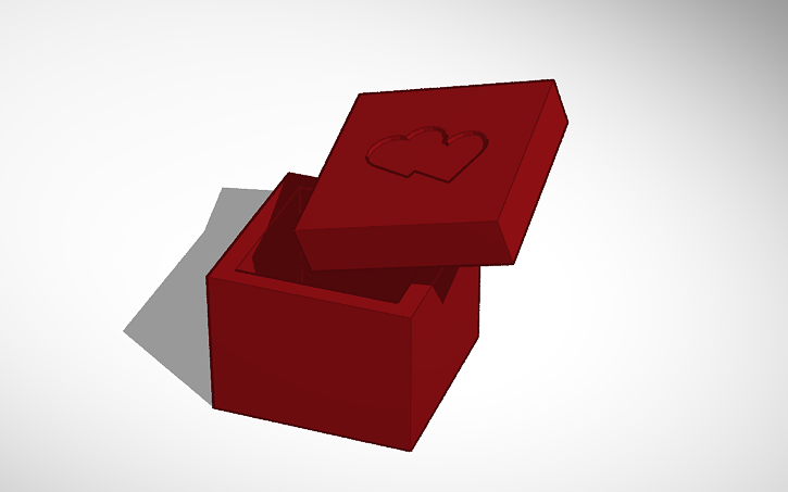 3D design cube heart box - Tinkercad