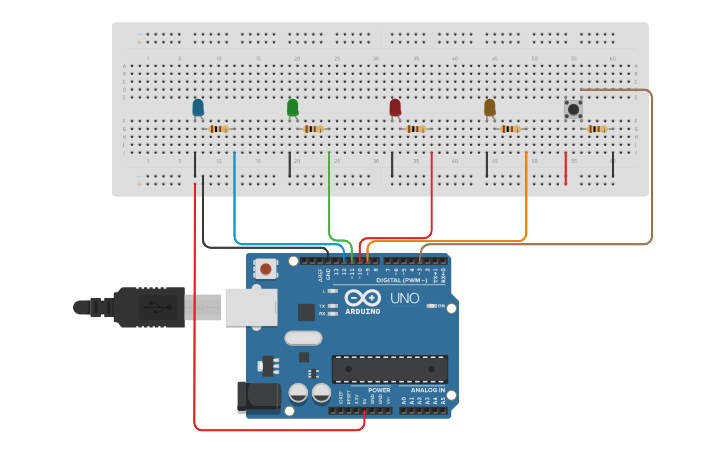 Circuit design LED switch Case - Tinkercad