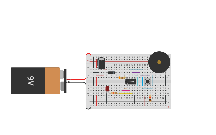 Circuit design Frequency Emittor - Tinkercad