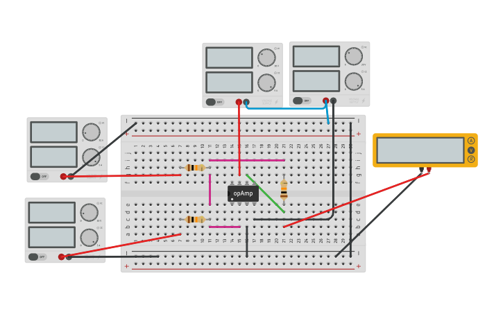 Circuit design actividad 4.aplificador operacional | Tinkercad