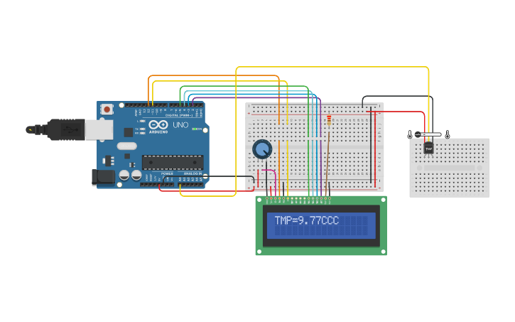 Circuit design Lab 8 - Temperature Sensor - Tinkercad