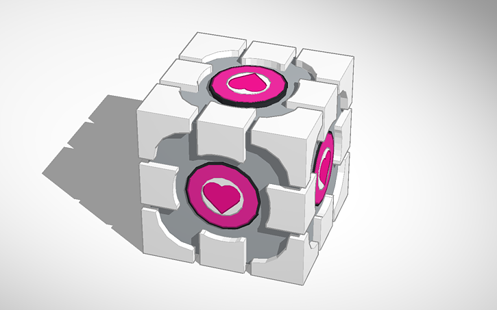 3D design portal aperture science companion cube (complete) | Tinkercad