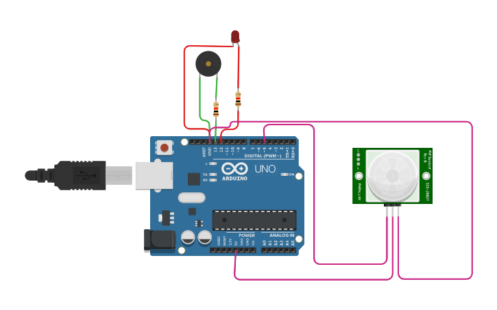 Circuit design Burglar Alarm | Tinkercad