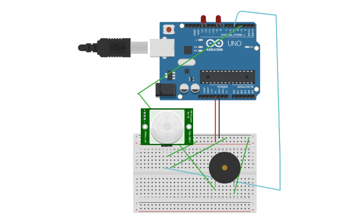 Circuit Design Alarm Based Security System Tinkercad
