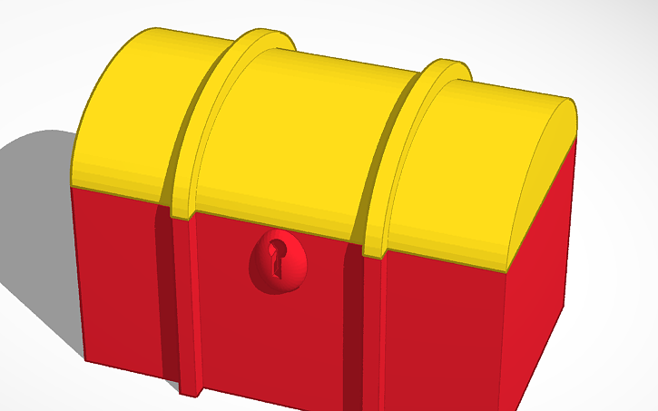 3D design Treasure Chest Base and Lid - Tinkercad