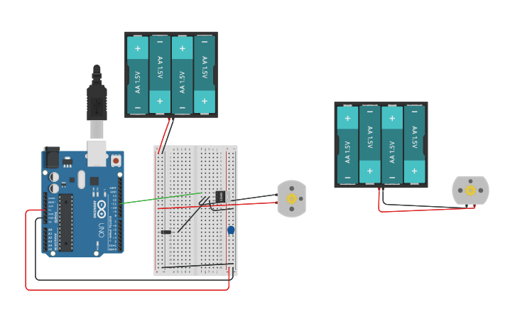 Circuit design Single Direction DC Motor Experiment | Tinkercad