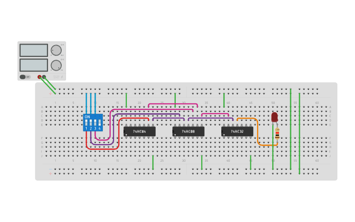 Circuit design 2:1 Multiplexer - Tinkercad