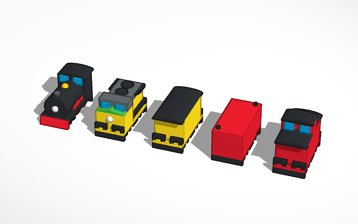 3D design miniature train set - Tinkercad
