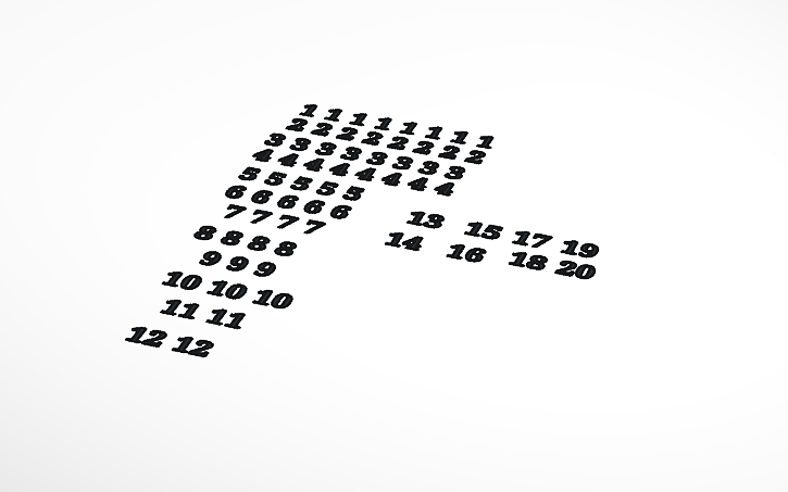 3D design dice numbers - Tinkercad