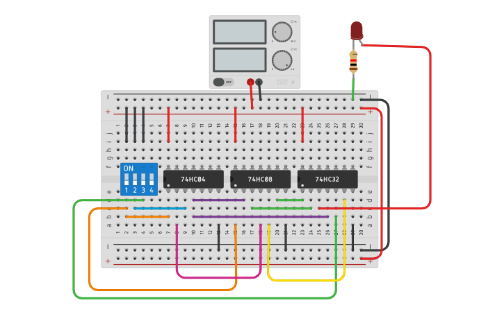 Circuit design EXPT3 USING BASIC GATES | Tinkercad