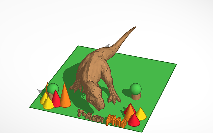 3D design T-rex of fire - Tinkercad