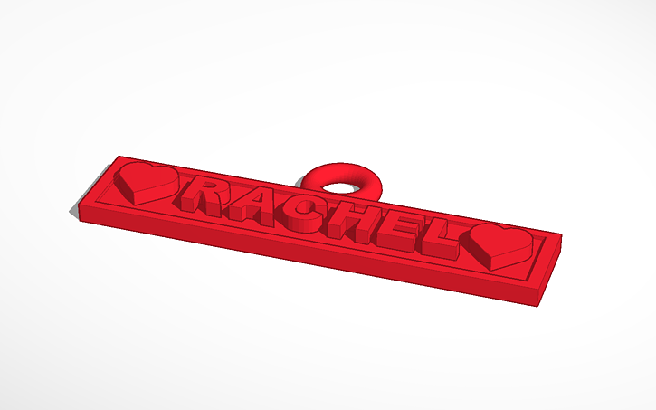 3D design Rachel Name Tag - Tinkercad