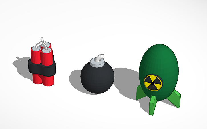 3D design Bomb Types - Tinkercad