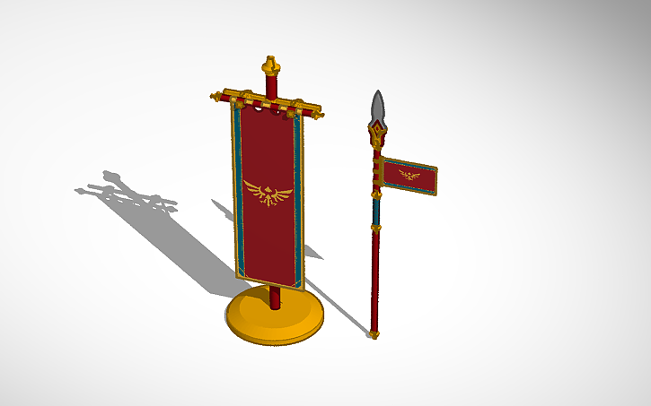 3D design UNH Banner and Spear with Flag | Tinkercad