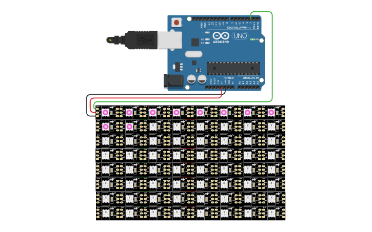 Circuit design led 8x8 - Tinkercad