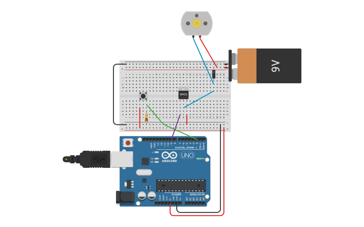 Circuit design Motorized Pinwheel - Tinkercad