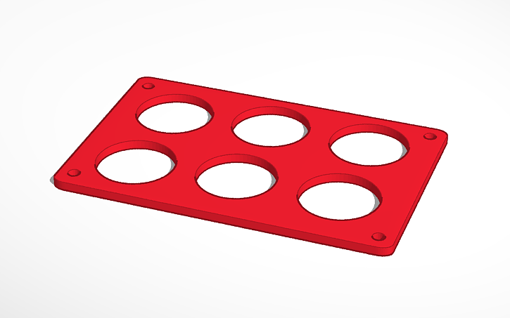 3D design Arcade 6 Button Panel - Tinkercad