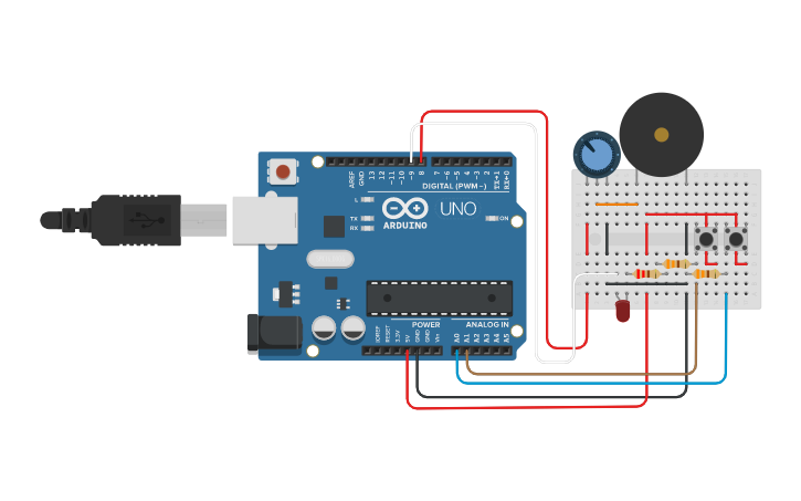 Circuit design Buzzer e Arduino | Tinkercad