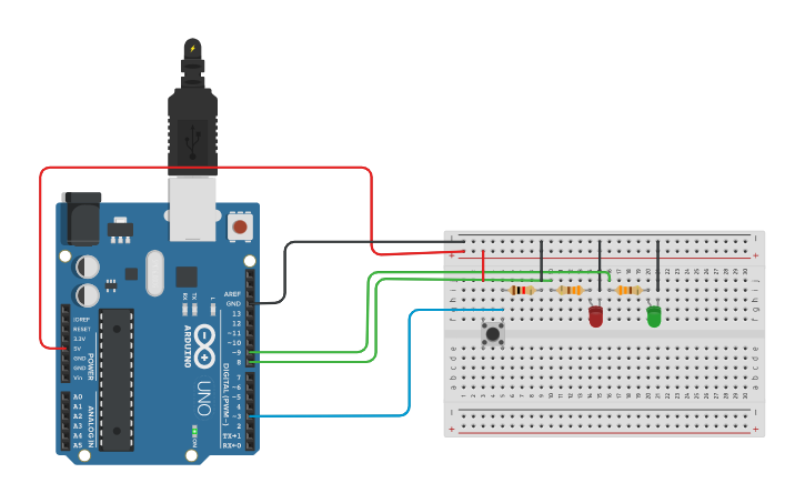 Circuit design C++ Commands with Arduino | Tinkercad