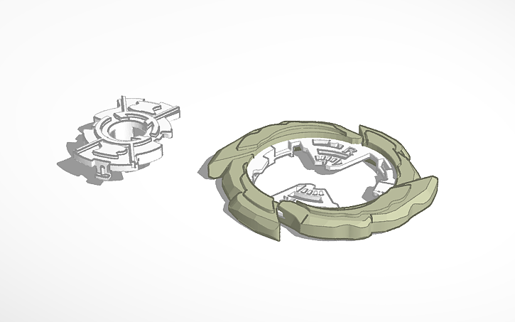 3D design Beyblade sparking Digit ring and Riola chip | Tinkercad
