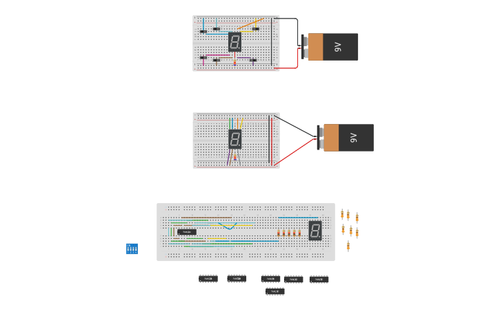 Circuit Design Siete Segmentos Tinkercad