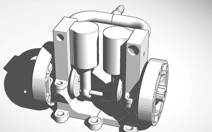 3D design double air engine - Tinkercad