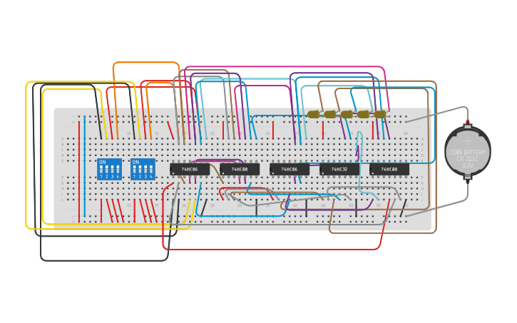 Circuit design Parallel adder!!!! | Tinkercad
