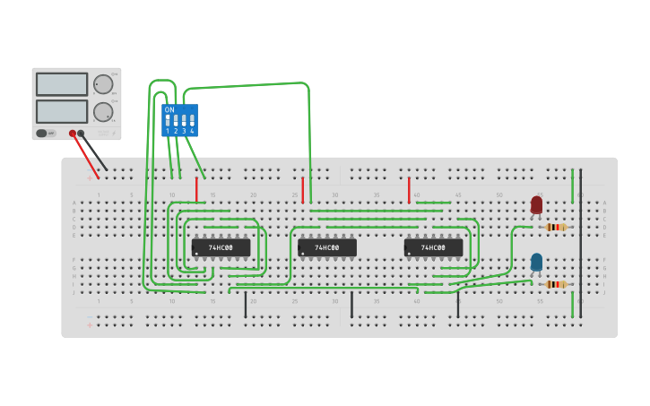 Circuit design Full subtr nand - Tinkercad