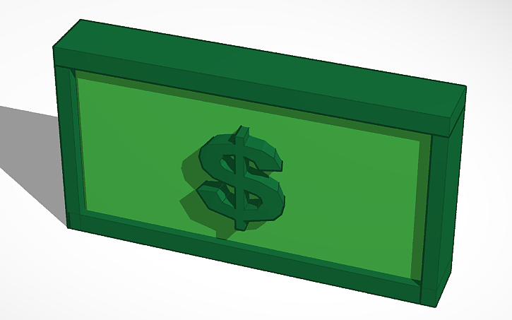 3D design dollar bill - Tinkercad
