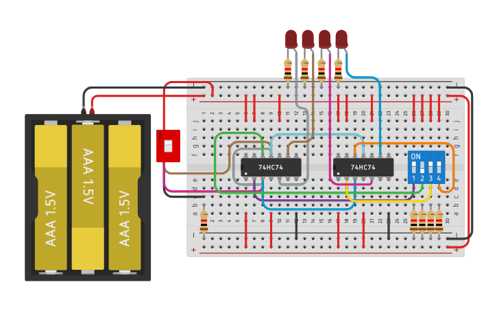 Circuit design Registers | Tinkercad