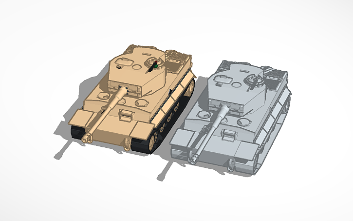 3D design A scan of my tiger alongside a copy | Tinkercad