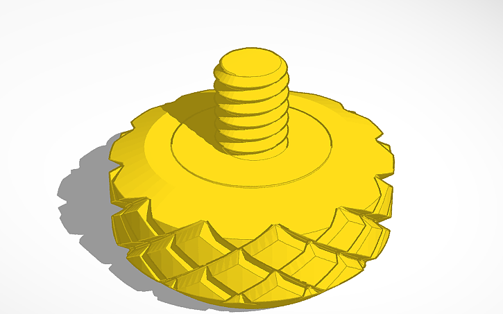 3D design thumb screw 1/4-20 - Tinkercad