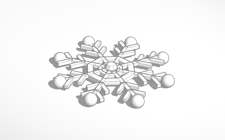 3D design snowflake - Tinkercad