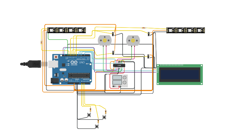 Circuit Design Timer Based Dual Auto Doors Tinkercad