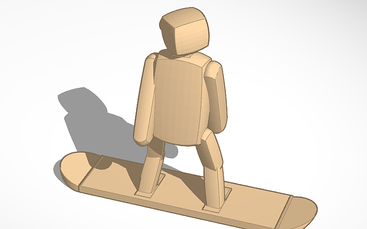 3D design Smooth snowboard man - Tinkercad