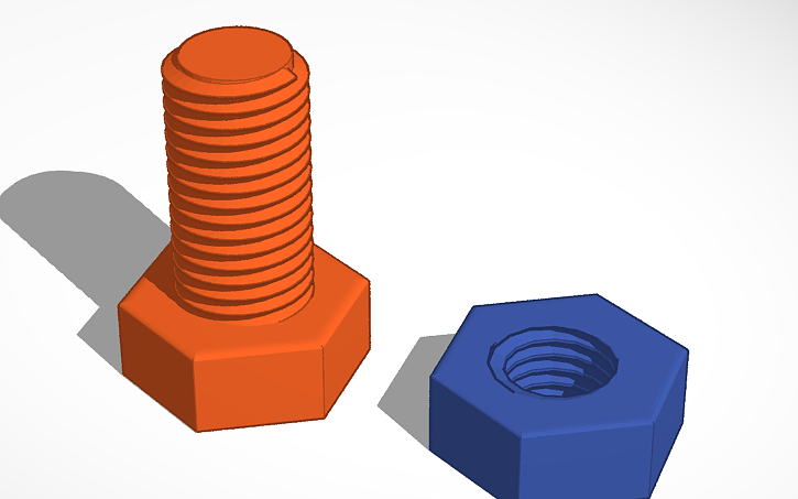 3D design bout+ moer m12 - Tinkercad
