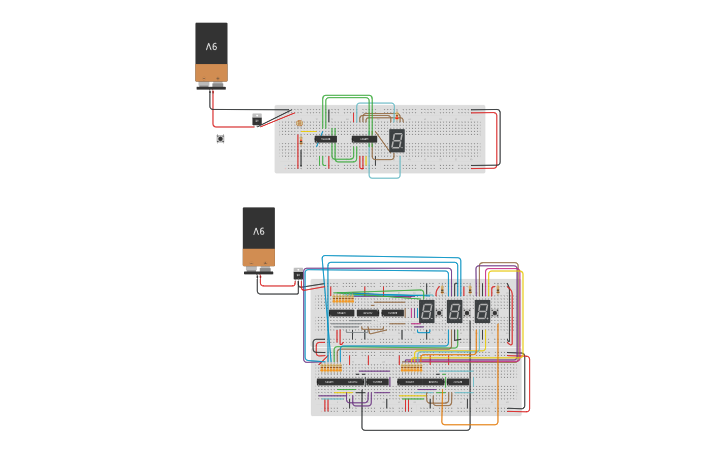 Circuit design Simple Electronic Voting Machine Using Counter - Tinkercad