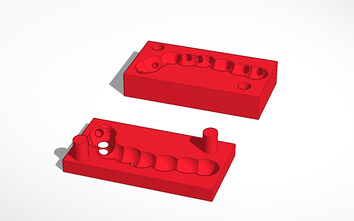 3D design gummy worm mold - Tinkercad