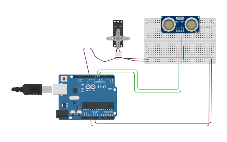 Circuit design servomotor con arduino - Tinkercad