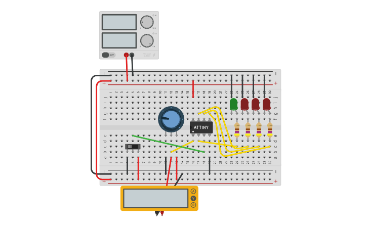 Circuit design ADC by ATTINY - Tinkercad